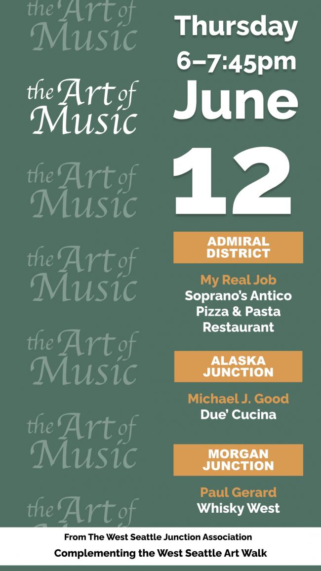 The Art of Music is back for the June 12 WS Artwalk | Westside Seattle